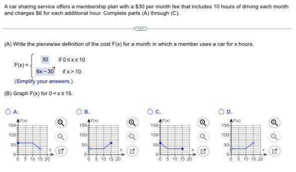 Solved A car sharing service offers a membership plan with a | Chegg.com