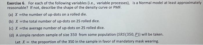 Solved Exercise 6. For each of the following variables | Chegg.com