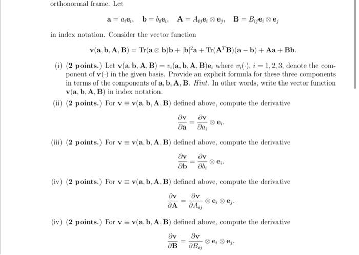 orthonormal frame. Let | Chegg.com