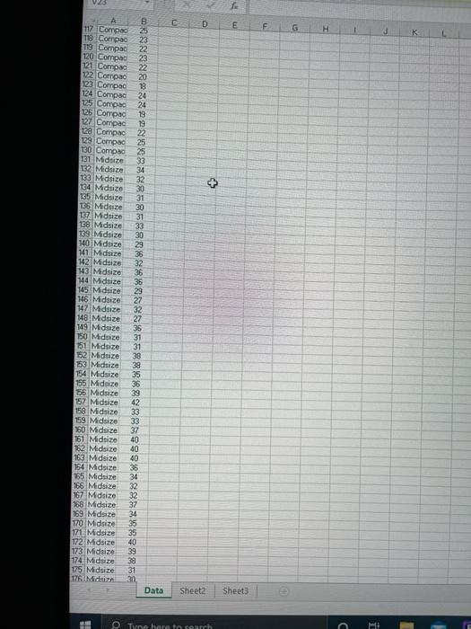 Solved DATAfile: CarMileage A statistical program is | Chegg.com