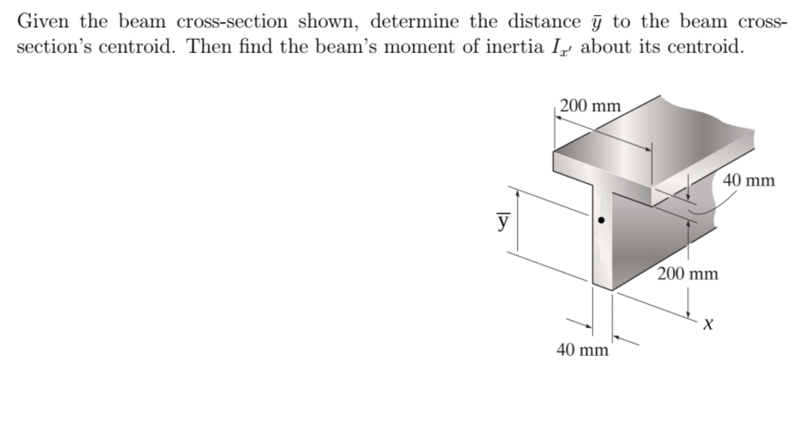 Solved Given the beam cross-section shown, determine the | Chegg.com