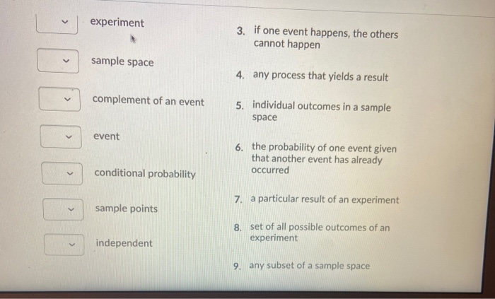 Solved outcome 1. the occurrence of one event does not | Chegg.com