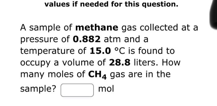 Solved values if needed for this question. A sample of | Chegg.com