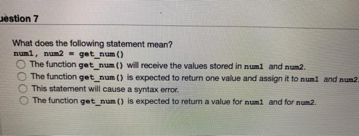 Solved Question 6 A function definition specifies what a | Chegg.com