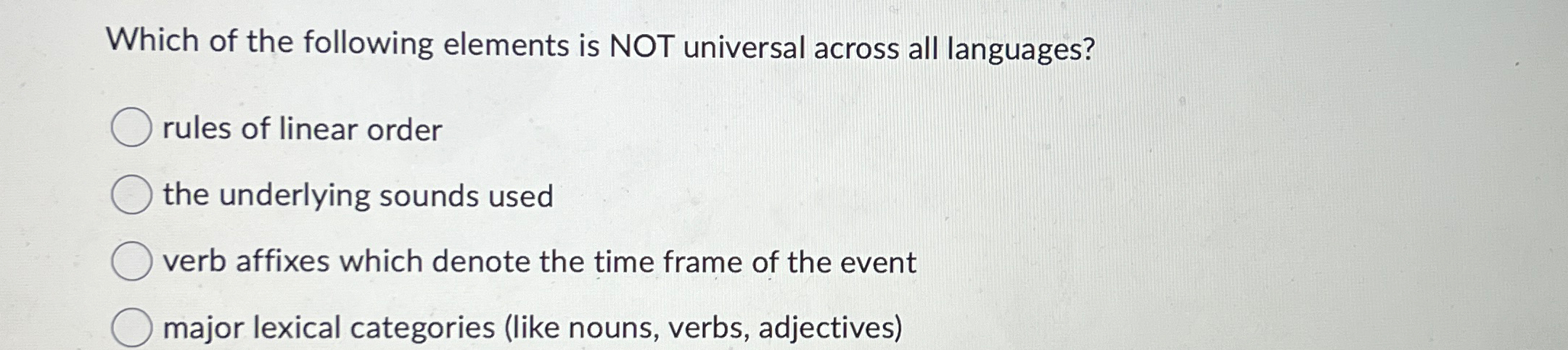 Solved Which of the following elements is NOT universal | Chegg.com