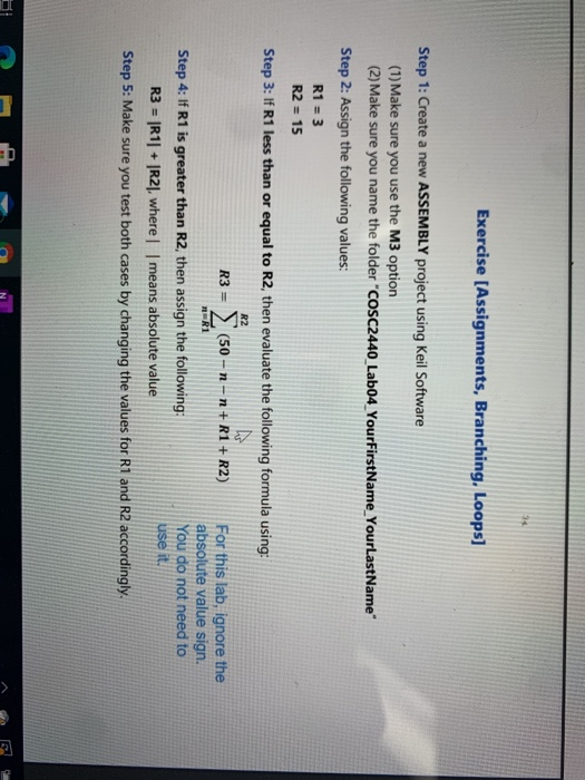 Solved Exercise (Assignments, Branching, Loops] Step 1: | Chegg.com