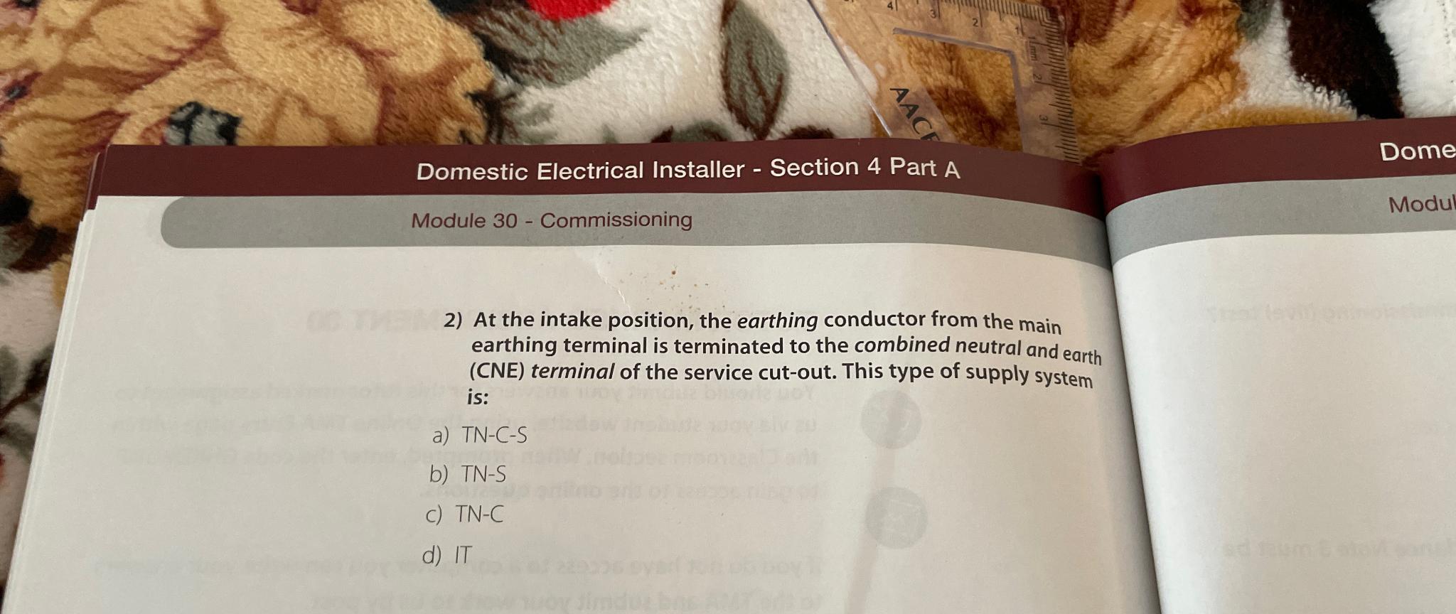 Solved Domestic Electrical Installer - ﻿Section 4 ﻿Part | Chegg.com