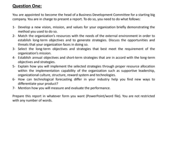 Solved You are appointed to become the head of a Business | Chegg.com