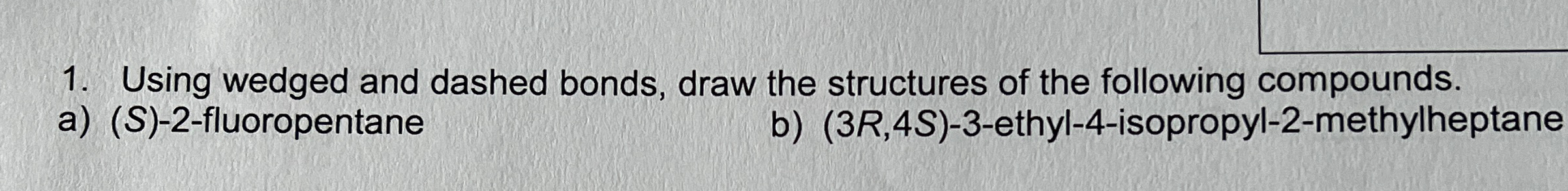 Solved Using wedged and dashed bonds, draw the structures of | Chegg.com Solved Using wedged and dashed bonds, draw the structures of | Chegg.com