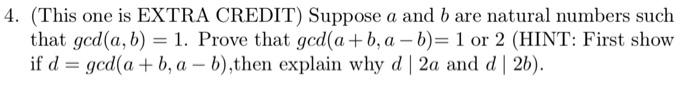 Solved Number theory proofplease include all reasoning and | Chegg.com