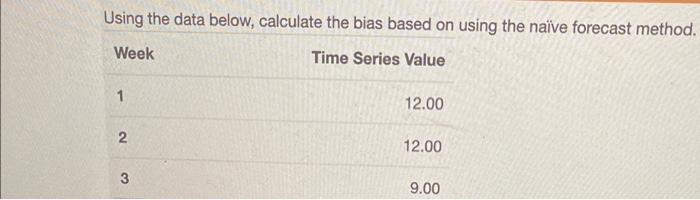 Solved Using the data below, calculate the bias based on | Chegg.com