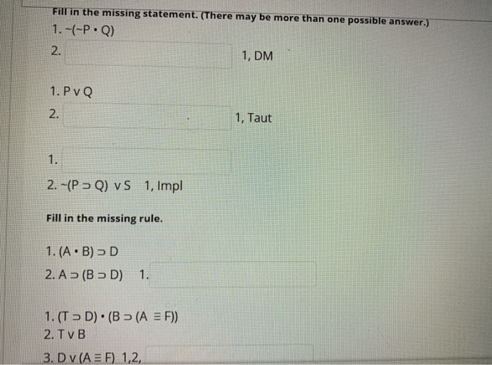 Solved Fill in the missing statement. (There may be more | Chegg.com
