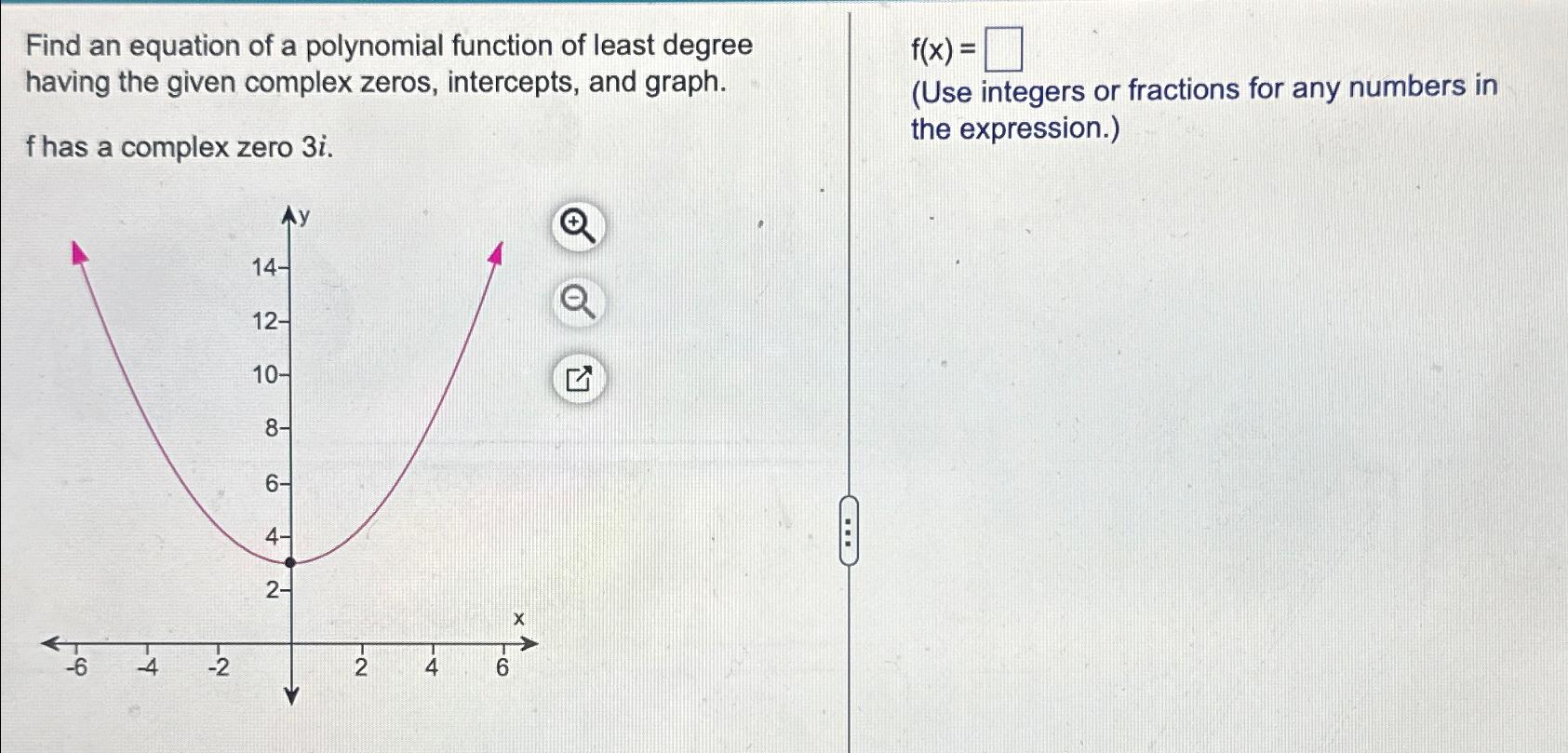 Solved Find an equation of a polynomial function of least | Chegg.com