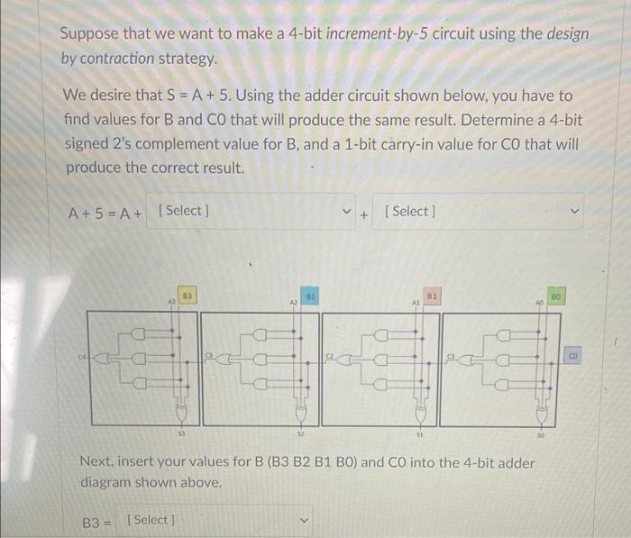 Solved Suppose that we want to make a 4-bit increment-by-5 | Chegg.com