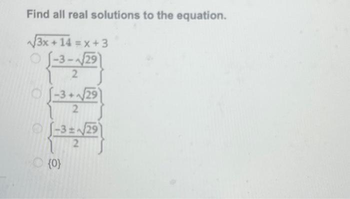 Solved Find all real solutions to the equation. | Chegg.com