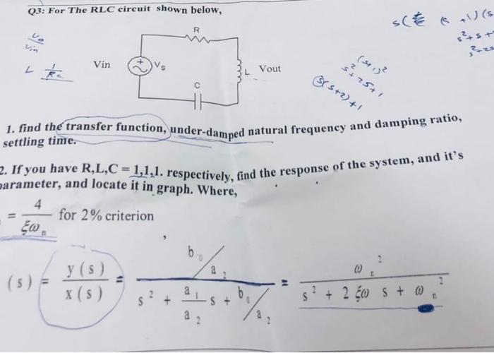 Solved Q3: For The RLC circuit shown below, | Chegg.com