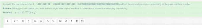 Solved Consider the machine number 0 10101010101 | Chegg.com