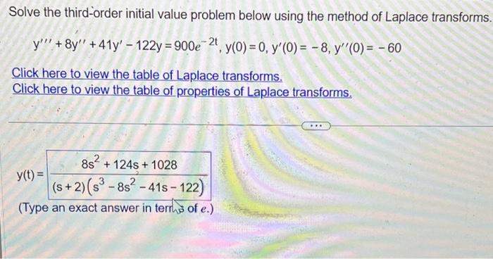 Solved Solve the third-order initial value problem below | Chegg.com