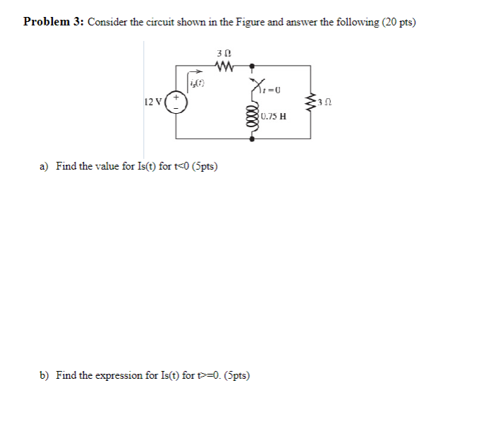 Solved Problem 3: Consider the circuit shown in the Figure | Chegg.com