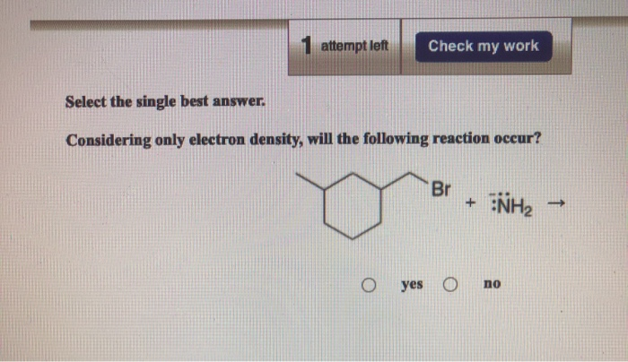 Solved 1 attempt left Check my work Select the single best | Chegg.com