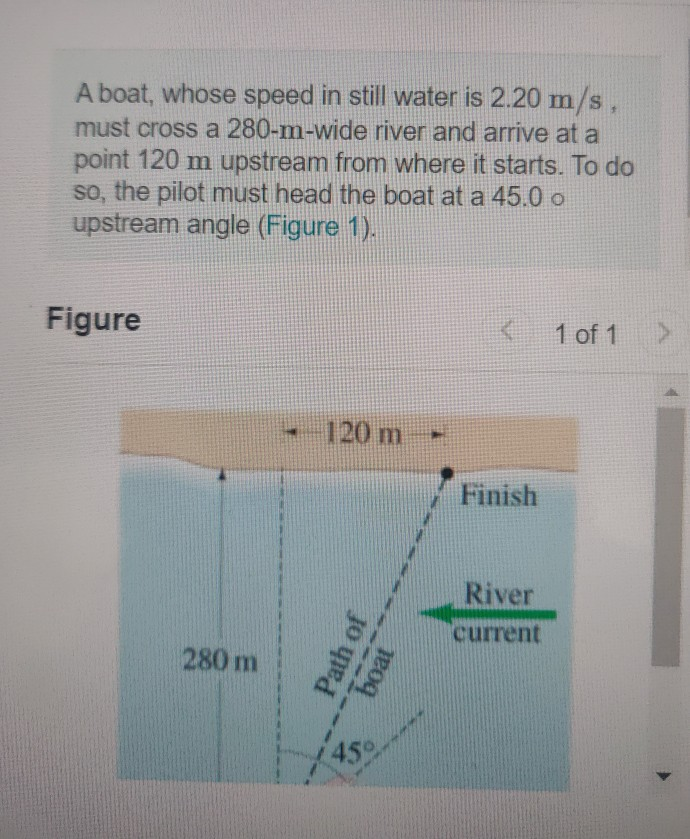 Solved A boat, whose speed in still water is 2.20 m/s, must | Chegg.com