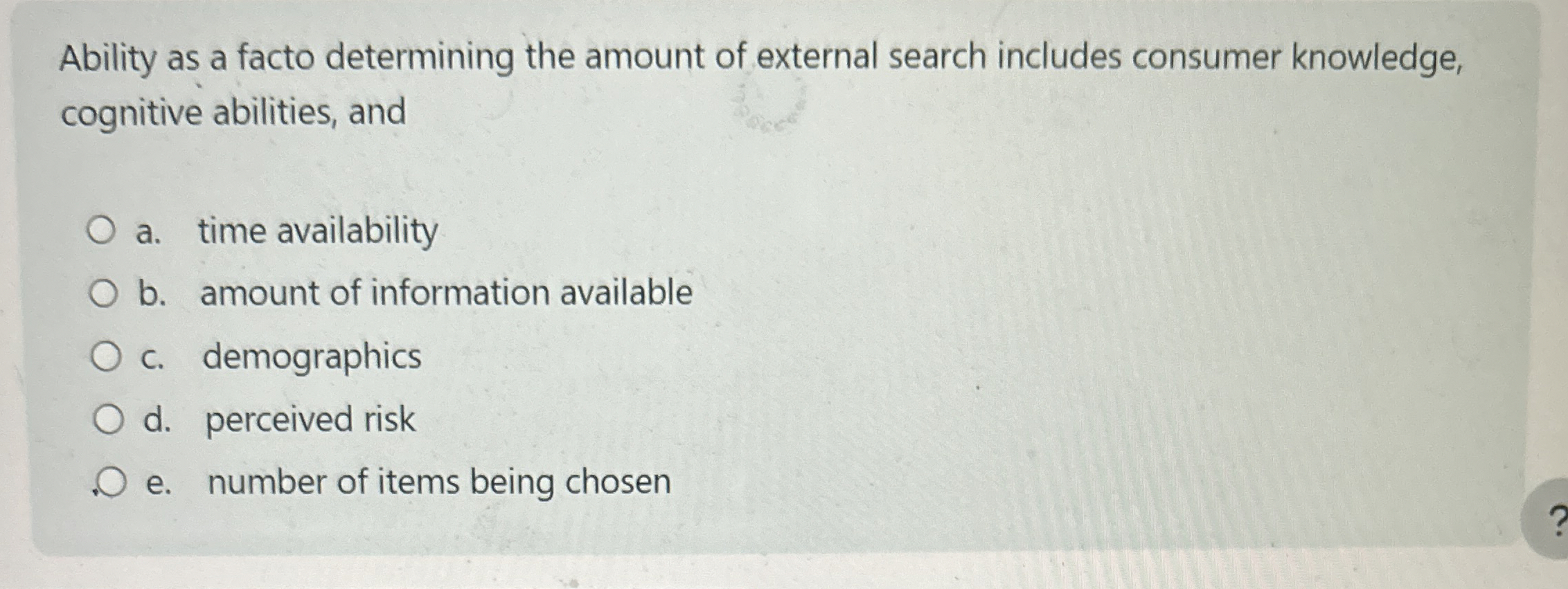 Solved Ability as a facto determining the amount of external | Chegg.com