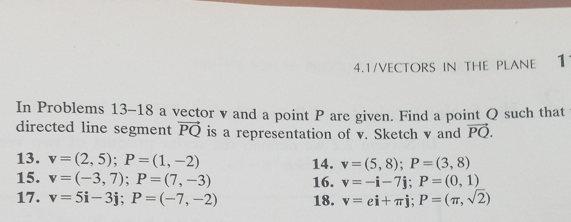 Solved In Problems \\( 13-18 \\) a vector \\( \\mathbf{v} | Chegg.com