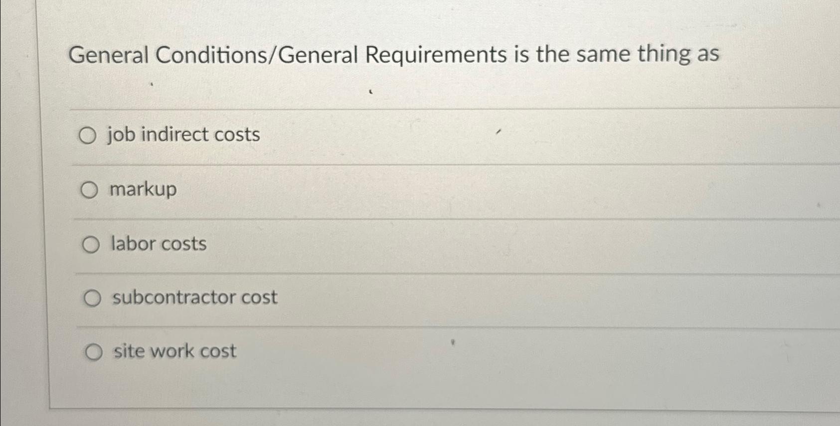 Solved General Conditions/General Requirements is the same | Chegg.com