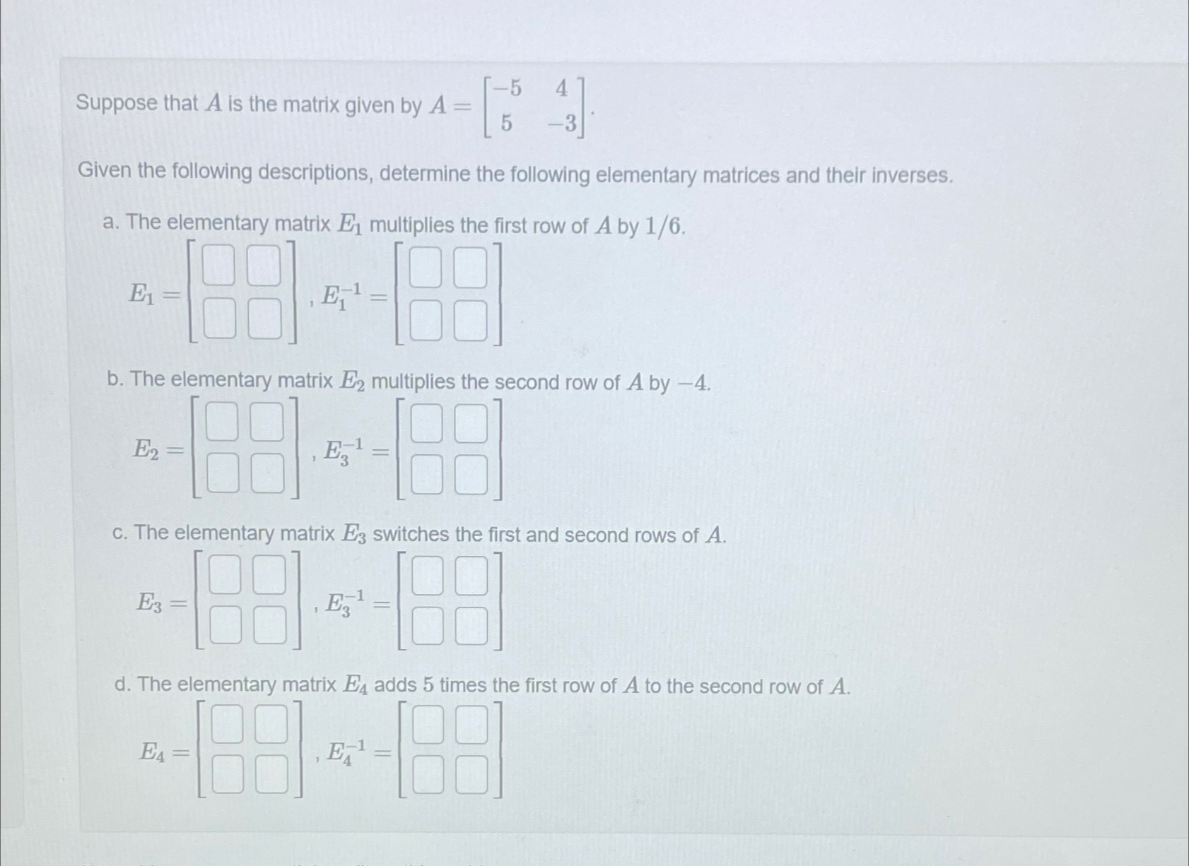 Solved Suppose that A ﻿is the matrix given by | Chegg.com