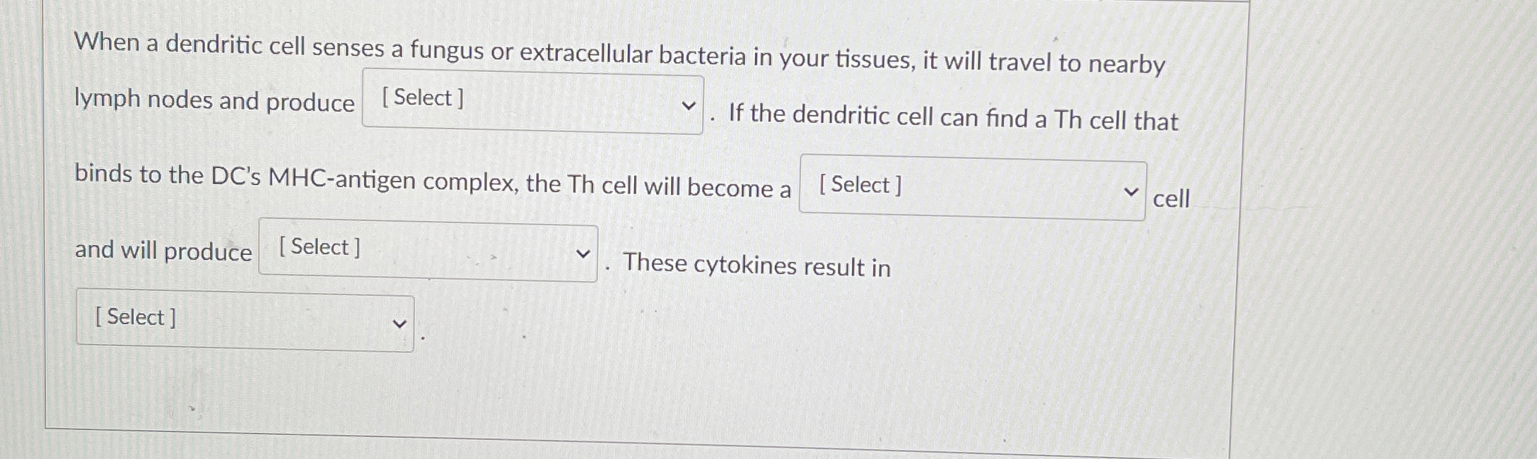 Solved When a dendritic cell senses a fungus or | Chegg.com