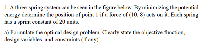 Solved A three-spring system can be seen in the figure | Chegg.com