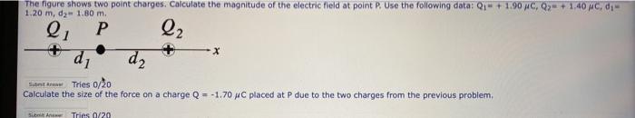 Solved The figure shows two point charges. Calculate the | Chegg.com