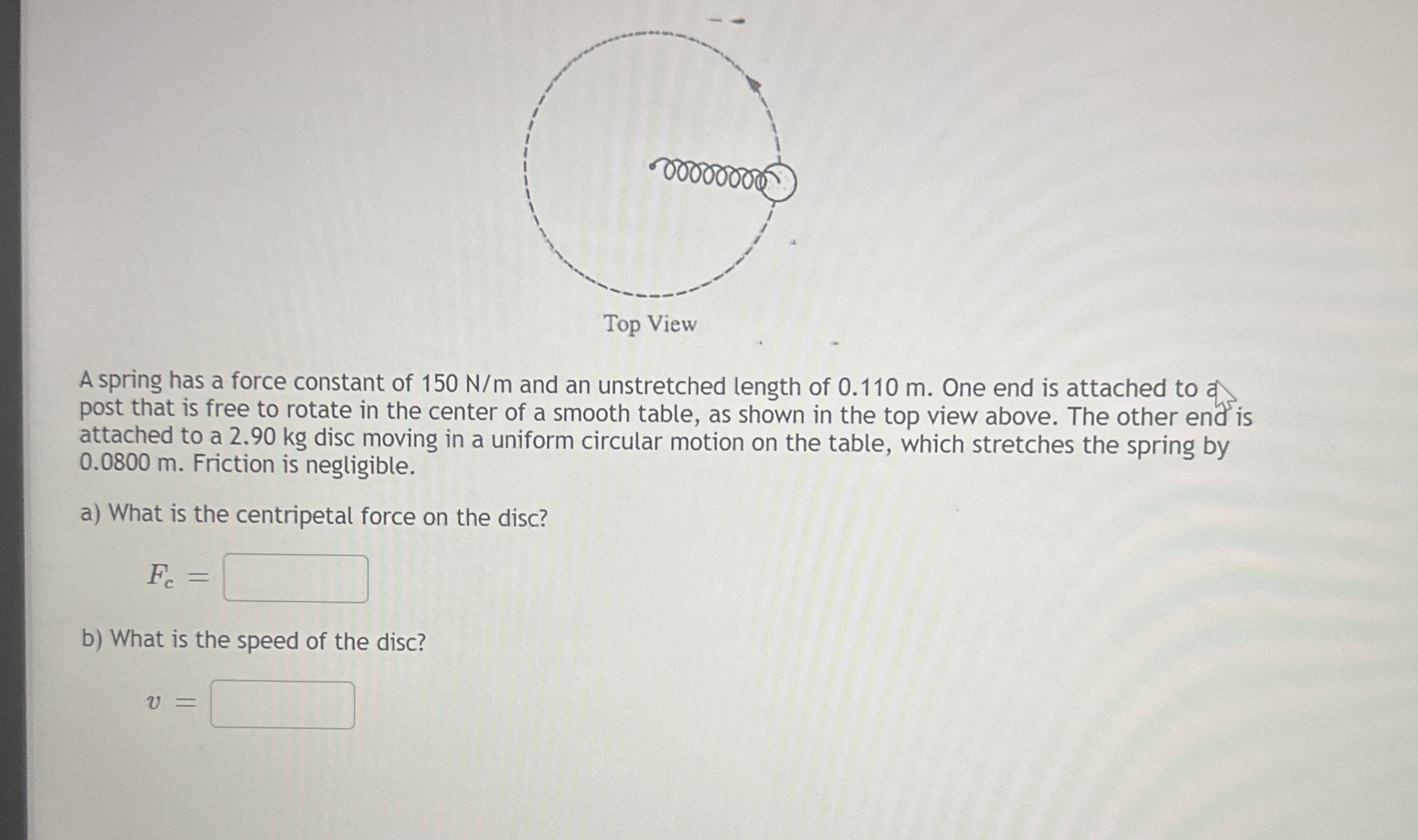 Solved A spring has a force constant of 150Nm ﻿and an | Chegg.com