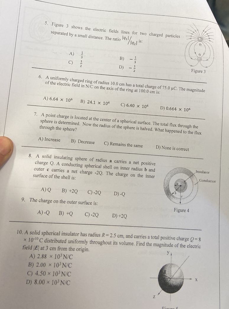 Solved Figure 3 ﻿shows the electric fields lines for two | Chegg.com
