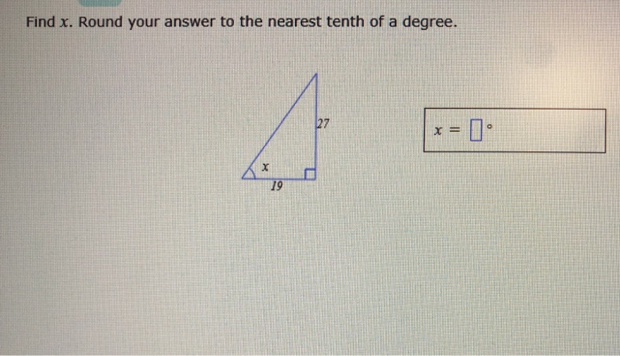 Solved Find x. Round your answer to the nearest tenth of a | Chegg.com