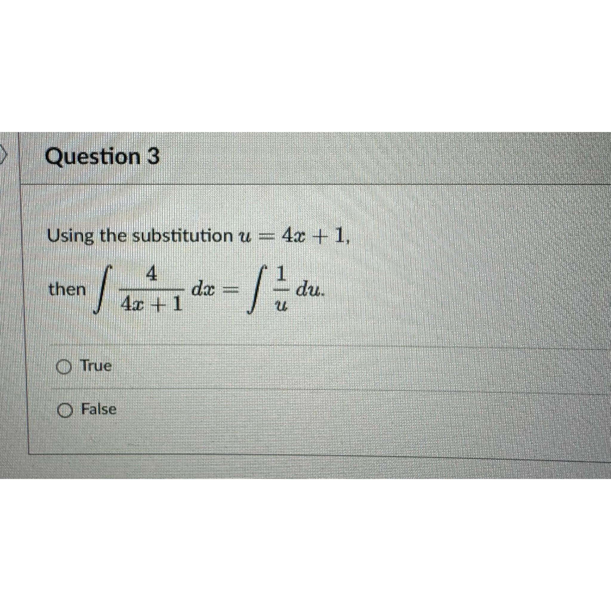Solved Question 3using The Substitution U4x1 ﻿then 
