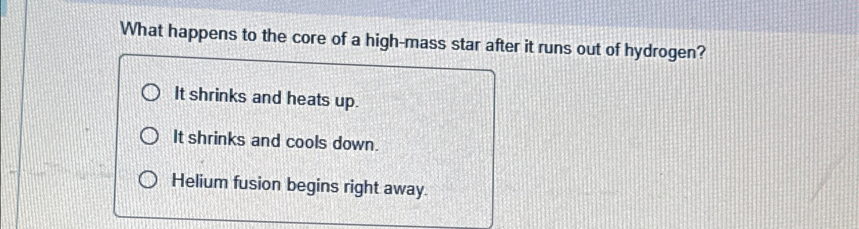 Solved What happens to the core of a high-mass star after it | Chegg.com