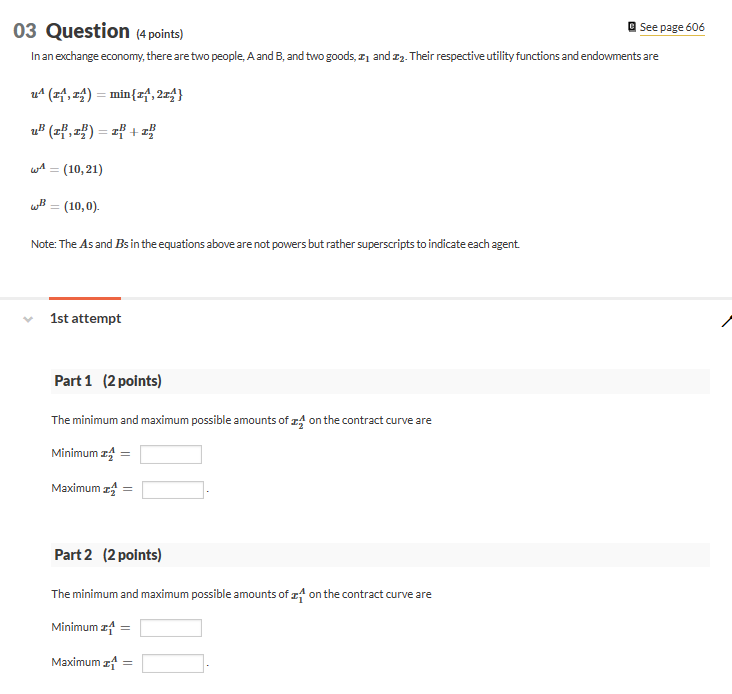 Solved 03 ﻿Question (4 ﻿points)In an exchange economy, there | Chegg.com