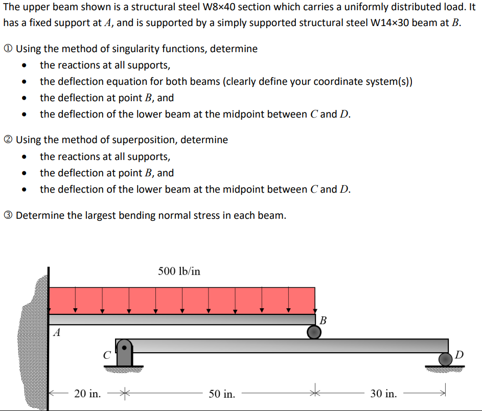 The upper beam shown is a structural steel W8×40 | Chegg.com