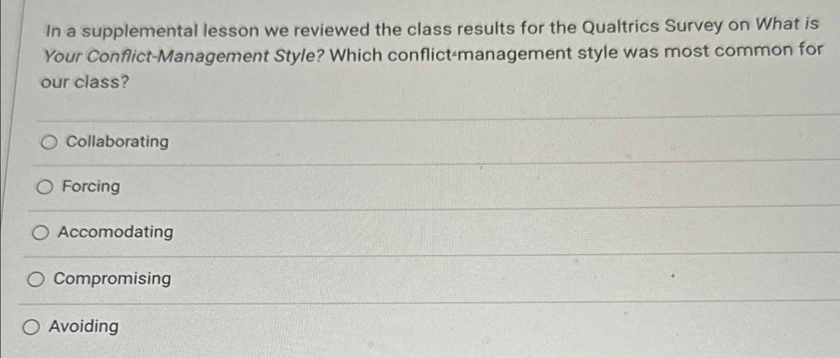 Solved In a supplemental lesson we reviewed the class | Chegg.com