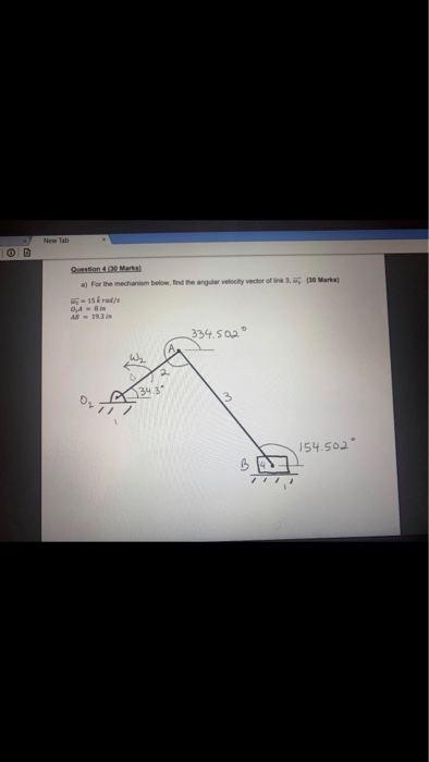 Solved OB Question0 Marks a) For the mechanism below find | Chegg.com