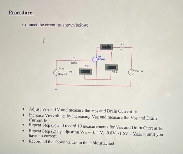 Solved Procedure: Connect the circuit as shown below: I R2 w | Chegg.com