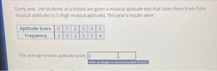 Solved Every year, the students at a school are given a | Chegg.com