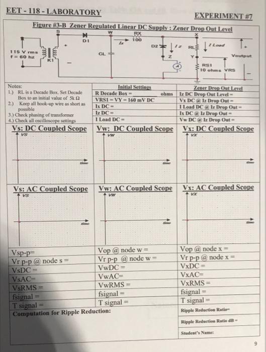 EET - 118 - LABORATORY EXPERIMENT #7 Figure #3-B | Chegg.com