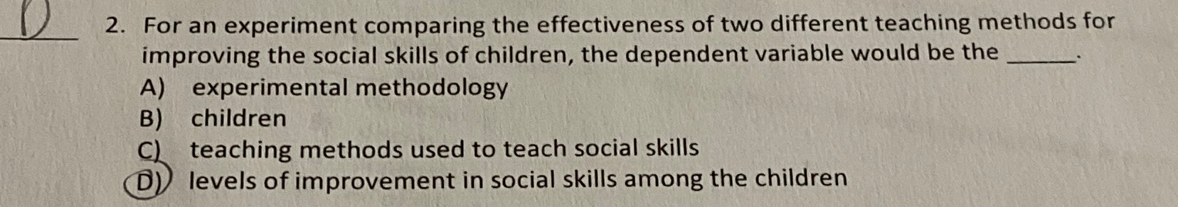 Solved For an experiment comparing the effectiveness of two | Chegg.com