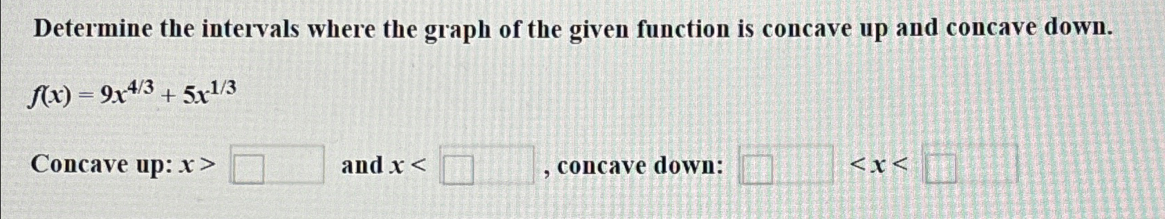 Solved Determine the intervals where the graph of the given | Chegg.com