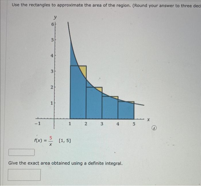 Solved use the rectangles to approximate the area of the | Chegg.com