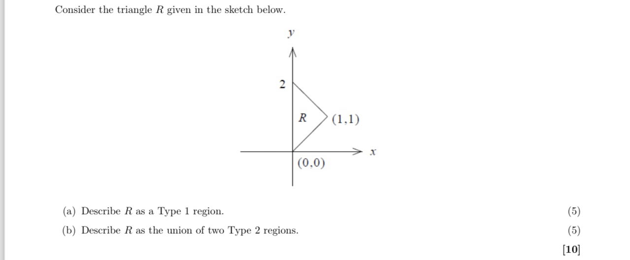 Solved Consider the triangle R ﻿given in the sketch | Chegg.com