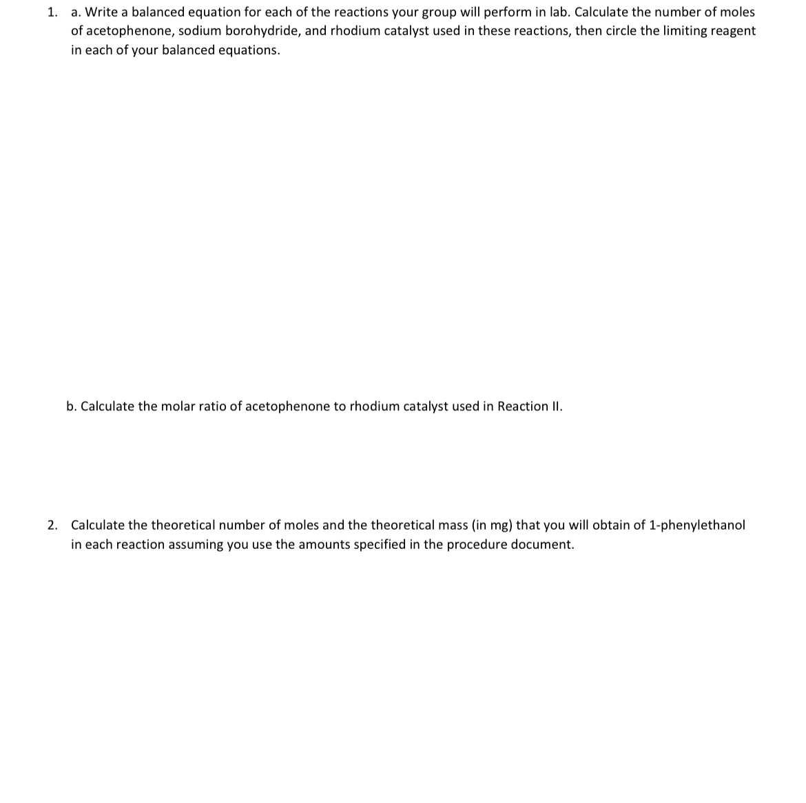 Solved a. ﻿Write a balanced equation for each of the | Chegg.com