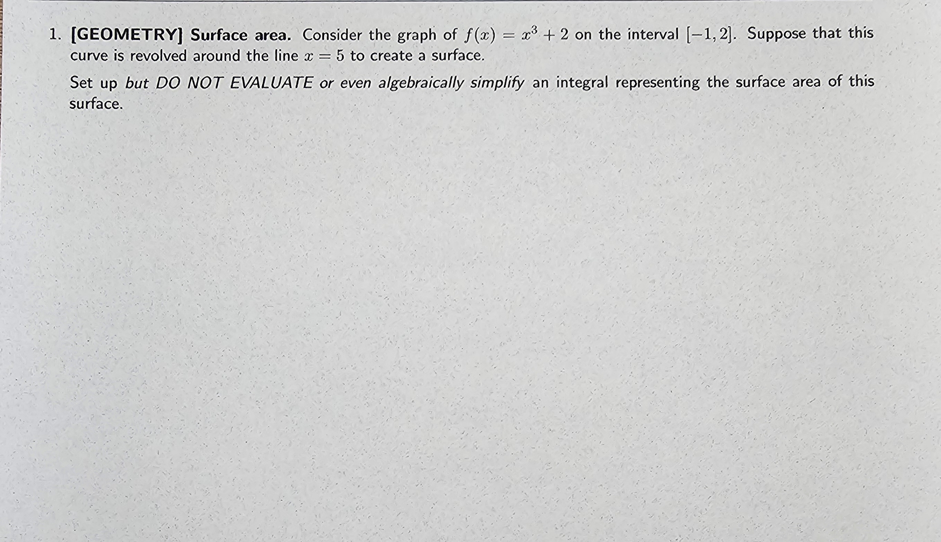 Solved [GEOMETRY] ﻿Surface area. Consider the graph of | Chegg.com